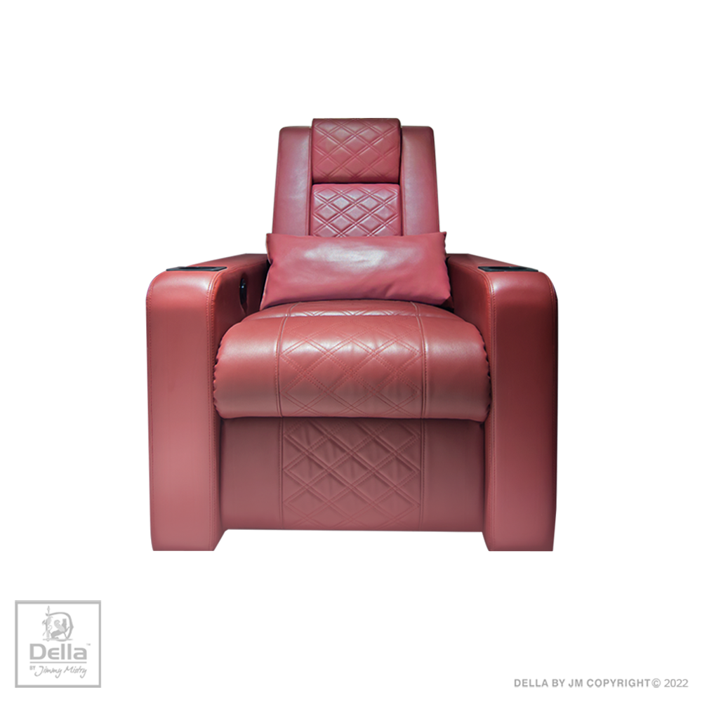 Entertainment Single Motor Maroon Recliner – Inox Model | Home Furniture